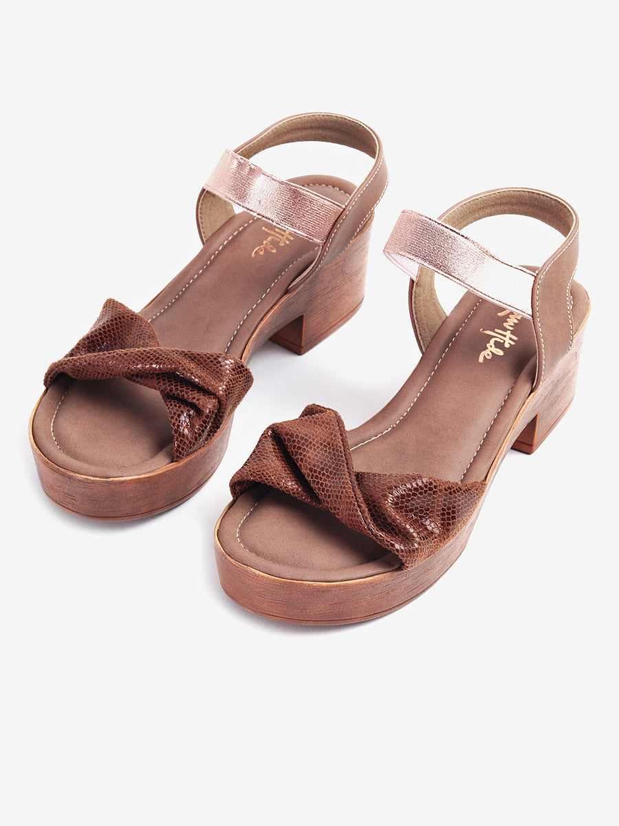 Adèle Block heel Sandals – Raw Hide